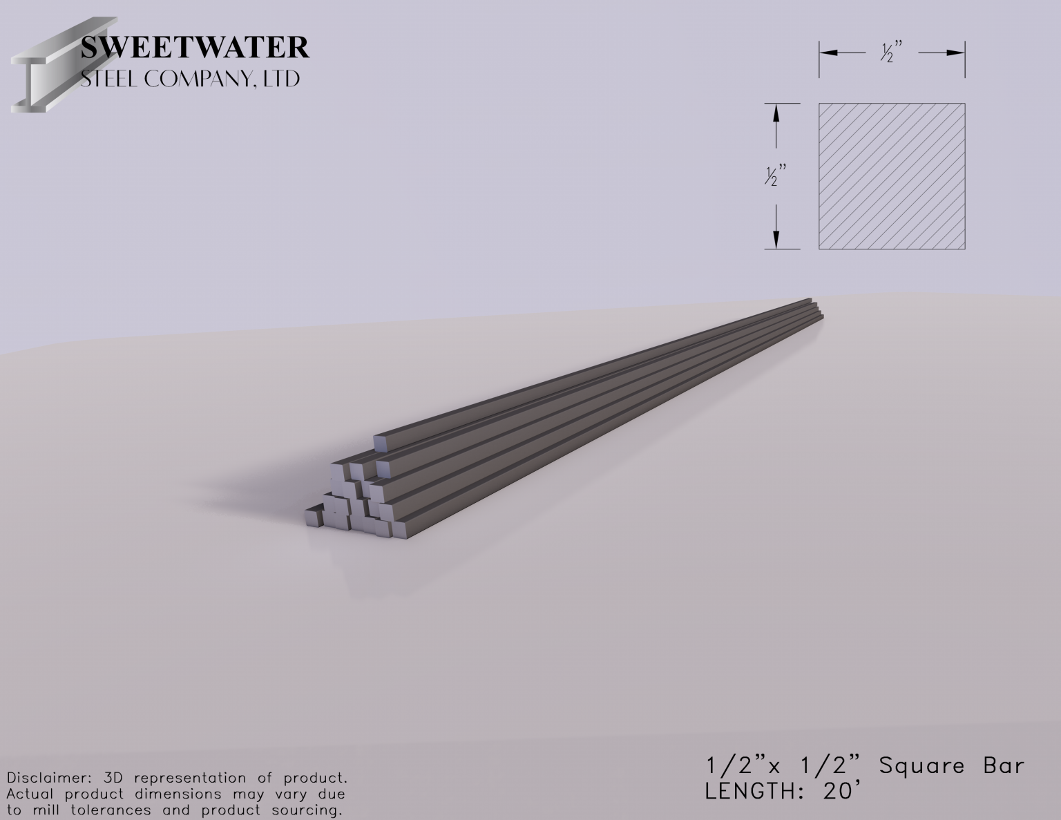 1/2" Square Bar - Sweetwater