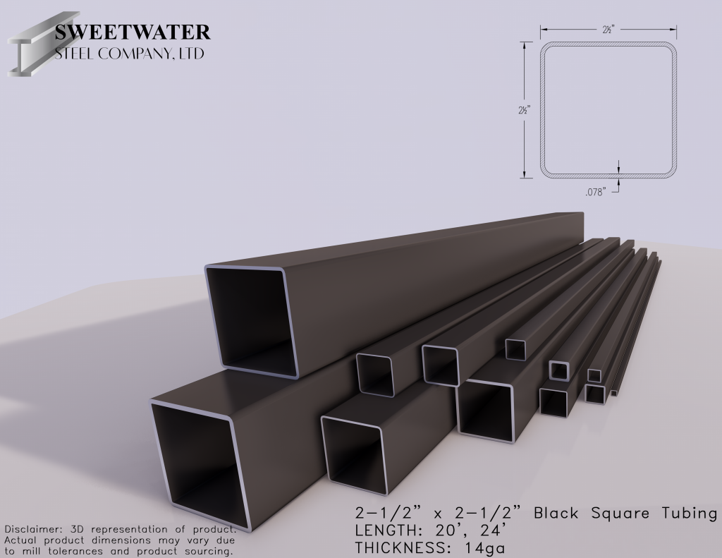 2-1/2" x 2-1/2" Square Tubing - Sweetwater