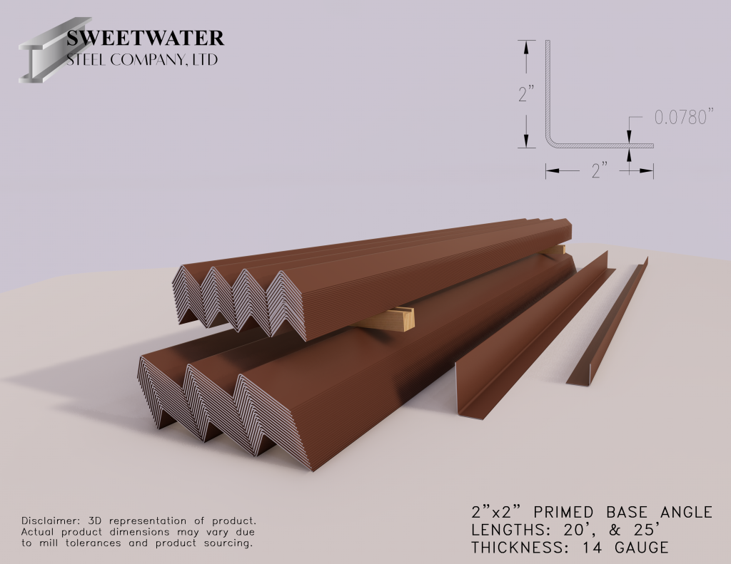 2" x 2" x 14ga Primed Base Angle - Sweetwater