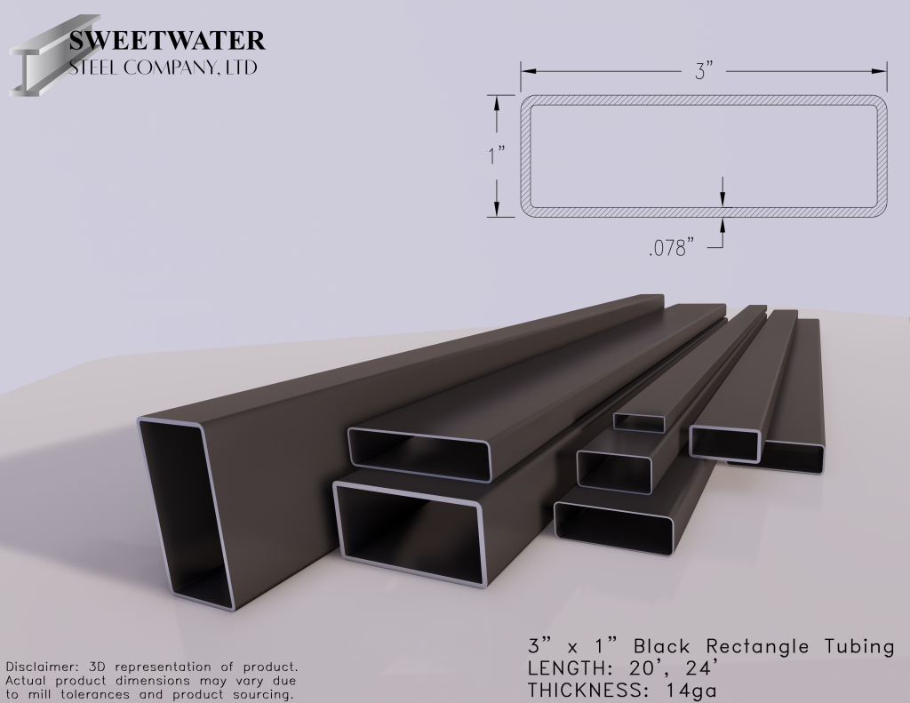 3" x 1" Rectangle Tubing - Sweetwater