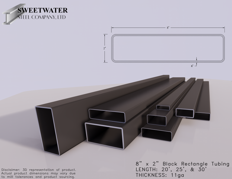 8" x 2" Rectangle Tubing - Sweetwater