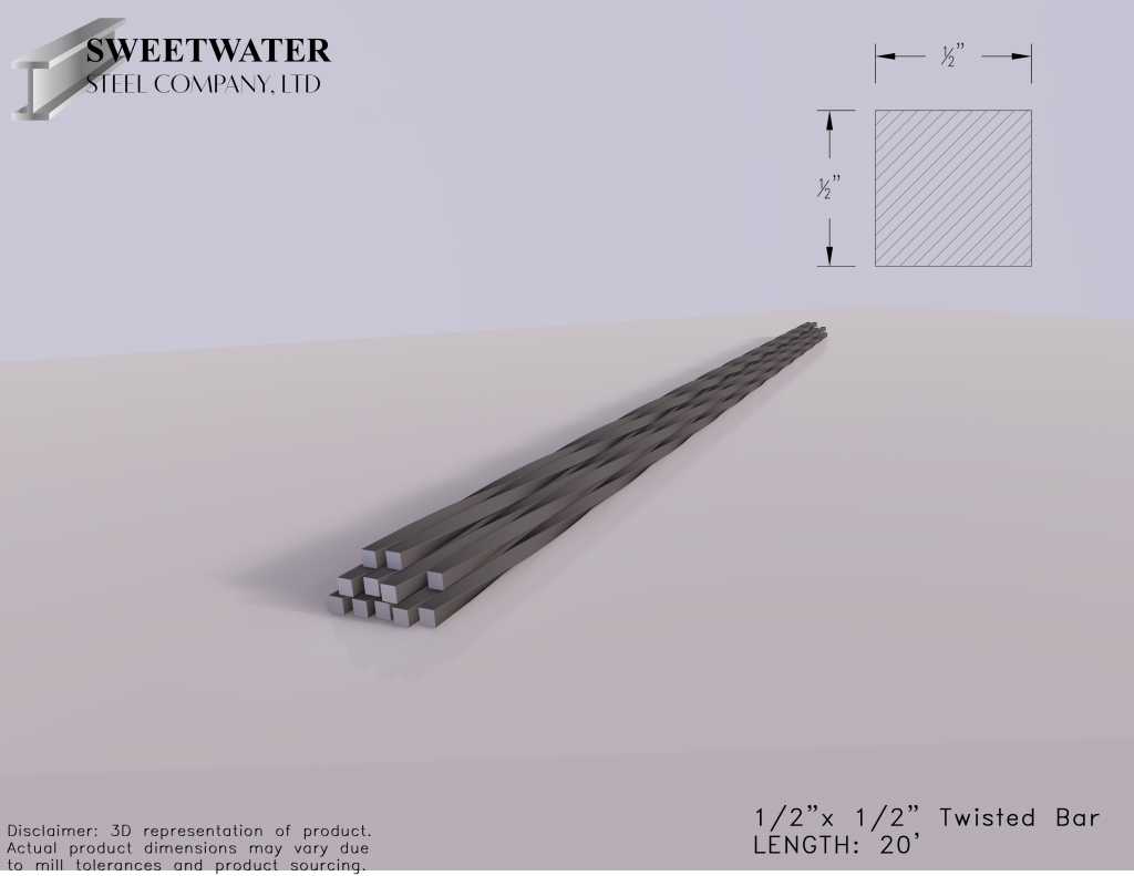 1/2" Twisted Square Bar - Sweetwater